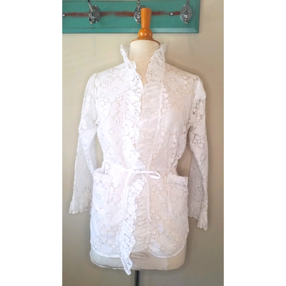Dotti | Jackets & Coats | Vintage White Lace Cardigan Jacket S | Poshmark